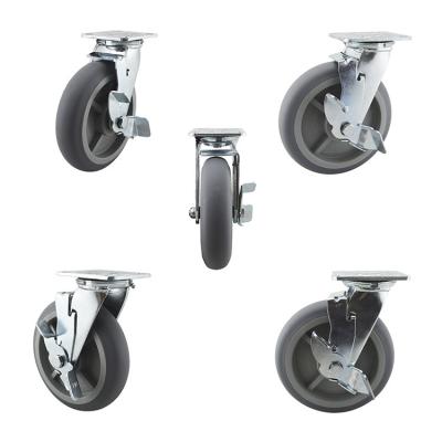 China 8 Inch Silent TPR Thermoplastic Rubber 616LBS Directional Locking Swivel Casters for sale