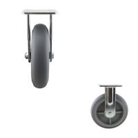 China 200mm Diameter Soft TPR Fixed Heavy Duty Ball Bearing Wheels for sale