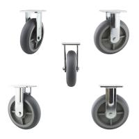 China 200mm Diameter Soft TPR Fixed Heavy Duty Ball Bearing Wheels for sale