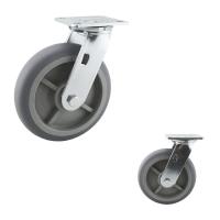 China Grey TPR 280kg Capacity 8 Inch Double Ball Bearing Swivel Plate Caster Wheels for sale