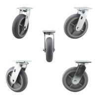 China Grey TPR 280kg Capacity 8 Inch Double Ball Bearing Swivel Plate Caster Wheels for sale