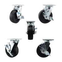 China 880LBS Drying Rack Side Brake Swivel 6 Inch Phenolic Caster Wheels for sale