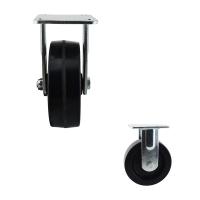China 150mm 6 Inch Black Heat Resistant Fixed 400kg Heavy Duty Rigid Casters for sale