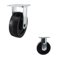 China 150mm 6 Inch Black Heat Resistant Fixed 400kg Heavy Duty Rigid Casters for sale