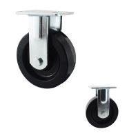 China 150mm 6 Inch Black Heat Resistant Fixed 400kg Heavy Duty Rigid Casters for sale