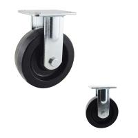 China 150mm 6 Inch Black Heat Resistant Fixed 400kg Heavy Duty Rigid Casters for sale