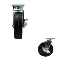 China OEM Lockable Side Braked 200mm Heavy Duty Swivel Plate Casters for sale
