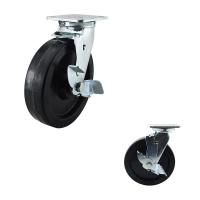 China OEM Lockable Side Braked 200mm Heavy Duty Swivel Plate Casters for sale