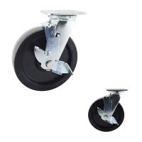 China OEM Lockable Side Braked 200mm Heavy Duty Swivel Plate Casters for sale
