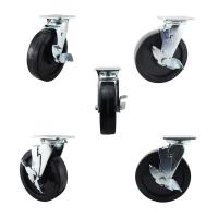 China OEM Lockable Side Braked 200mm Heavy Duty Swivel Plate Casters for sale