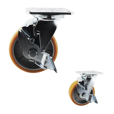 China Aluminium  5 Inch Side Lock Heavy Duty Casters With Ball Bearing for sale