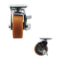 China Aluminium  5 Inch Side Lock Heavy Duty Casters With Ball Bearing for sale