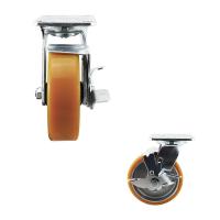 China 880LBS PU Aluminium Core 150mm Trolley  Heavy Duty Casters for sale