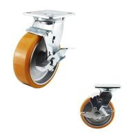 China 880LBS PU Aluminium Core 150mm Trolley  Heavy Duty Casters for sale
