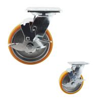 China 880LBS PU Aluminium Core 150mm Trolley  Heavy Duty Casters for sale