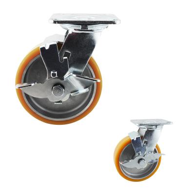 China 880LBS PU Aluminium Core 150mm Trolley  Heavy Duty Casters for sale