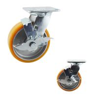 China 880LBS PU Aluminium Core 150mm Trolley  Heavy Duty Casters for sale