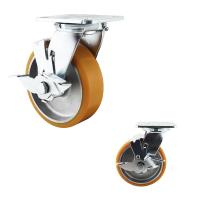 China 880LBS PU Aluminium Core 150mm Trolley  Heavy Duty Casters for sale