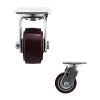 China 440LBS PP Core Swivel Plate Heavy Duty PU 100mm Caster Wheels for sale