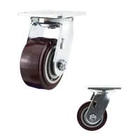 China 440LBS PP Core Swivel Plate Heavy Duty PU 100mm Caster Wheels for sale