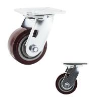 China 440LBS PP Core Swivel Plate Heavy Duty PU 100mm Caster Wheels for sale