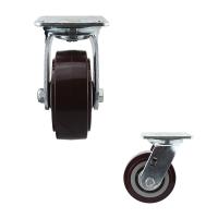 China OEM Dark Red Polyurethane Wheel 230kg 5 Inch Swivel Casters for sale