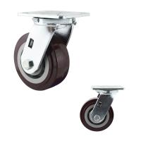 China OEM Dark Red Polyurethane Wheel 230kg 5 Inch Swivel Casters for sale
