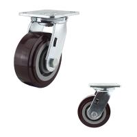 China OEM Dark Red Polyurethane Wheel 230kg 5 Inch Swivel Casters for sale