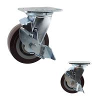 China Polyurethane 506LBS Side Lock Swivel Wheels With Ball Bearing for sale