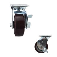 China Polyurethane 506LBS Side Lock Swivel Wheels With Ball Bearing for sale
