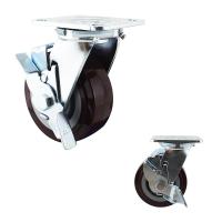 China Polyurethane 506LBS Side Lock Swivel Wheels With Ball Bearing for sale
