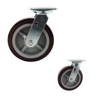 China Flat Tread  200mm Silent Wheel 300kg Swivel PU Castor for sale