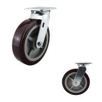China Flat Tread  200mm Silent Wheel 300kg Swivel PU Castor for sale