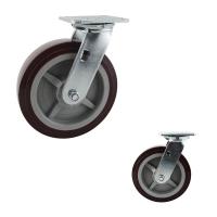 China Flat Tread  200mm Silent Wheel 300kg Swivel PU Castor for sale