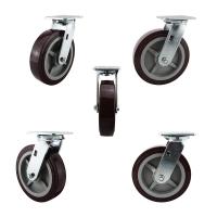 China Flat Tread  200mm Silent Wheel 300kg Swivel PU Castor for sale
