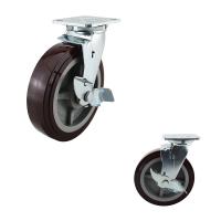 China Polyurethane 660LBS 8 Inch Side Brake Heavy Duty Casters for sale