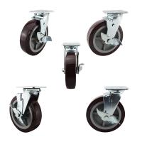 China Polyurethane 660LBS 8 Inch Side Brake Heavy Duty Casters for sale