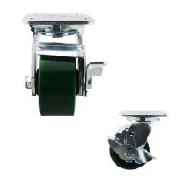 China 320kg Load Capacity PU Plate 4 Inch Swivel Casters For Trolley for sale