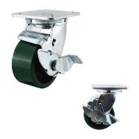 China 320kg Load Capacity PU Plate 4 Inch Swivel Casters For Trolley for sale