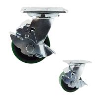 China 320kg Load Capacity PU Plate 4 Inch Swivel Casters For Trolley for sale