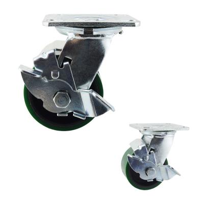 China 320kg Load Capacity PU Plate 4 Inch Swivel Casters For Trolley for sale
