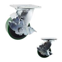 China 320kg Load Capacity PU Plate 4 Inch Swivel Casters For Trolley for sale