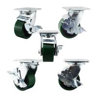 China 320kg Load Capacity PU Plate 4 Inch Swivel Casters For Trolley for sale
