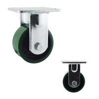 China 2816LBS Capacity Cast Iron 4 PU Caster Sets Two Ball Bearing for sale