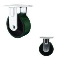 China 400kg Iron PU Fixed Plate  5 Inch Swivel Casters Double Ball Bearing for sale