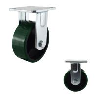China 400kg Iron PU Fixed Plate  5 Inch Swivel Casters Double Ball Bearing for sale