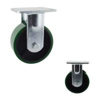 China 400kg Iron PU Fixed Plate  5 Inch Swivel Casters Double Ball Bearing for sale