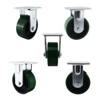 China 400kg Iron PU Fixed Plate  5 Inch Swivel Casters Double Ball Bearing for sale