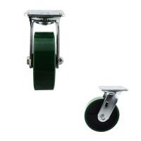 China 2 Inch Industrial Green PU Heavy Trolleys Swivel Wheel With Ball Bearing for sale