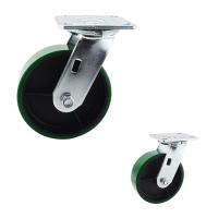 China 2 Inch Industrial Green PU Heavy Trolleys Swivel Wheel With Ball Bearing for sale